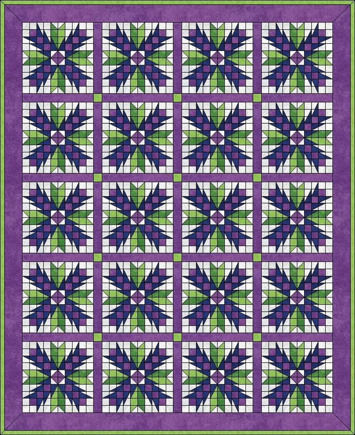 Digital PDF Quilt Block Pattern|thistle Rose Quilt Block Pattern|modern ...