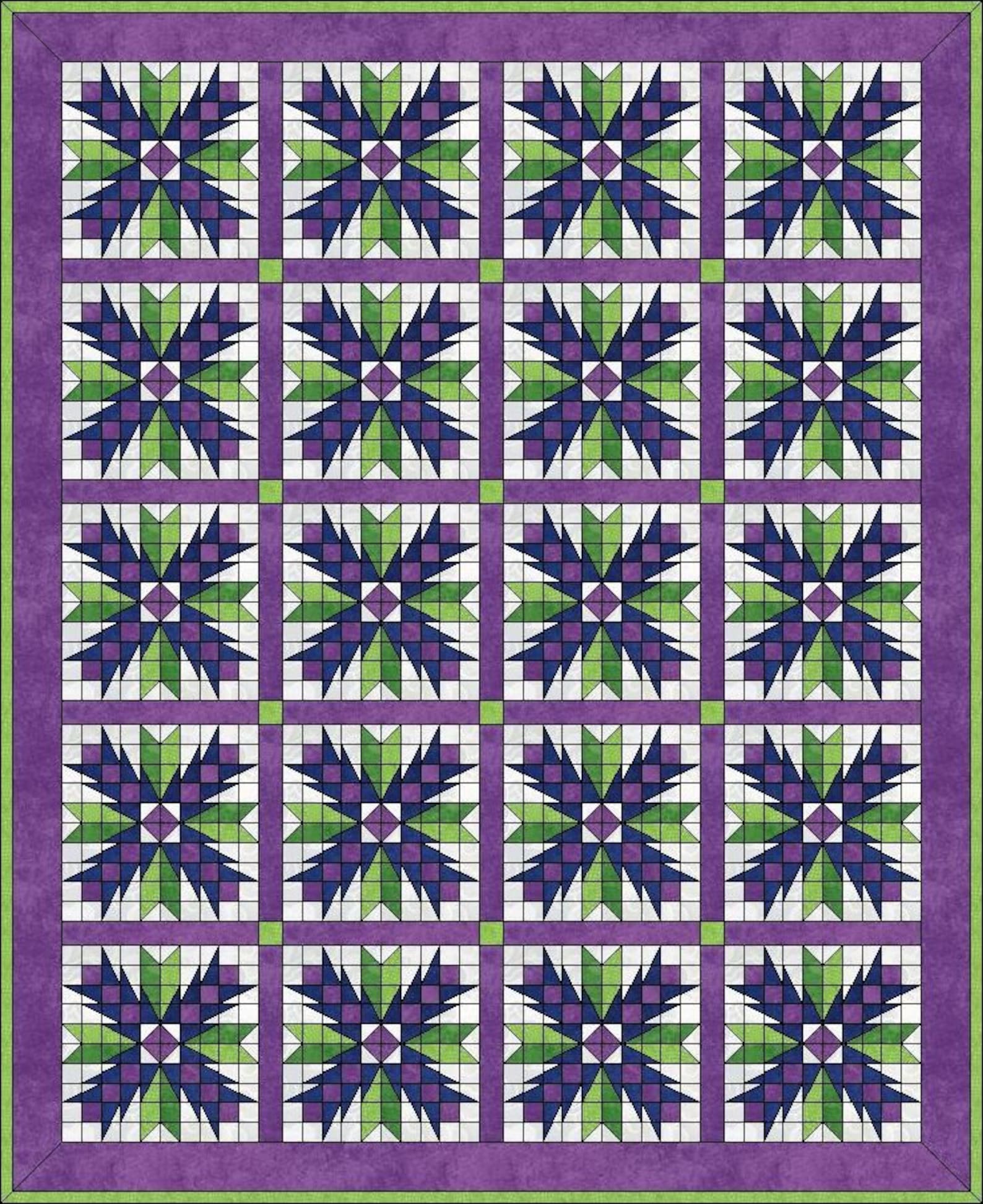 Digital PDF Quilt Block Pattern|thistle Rose Quilt Block Pattern|modern ...