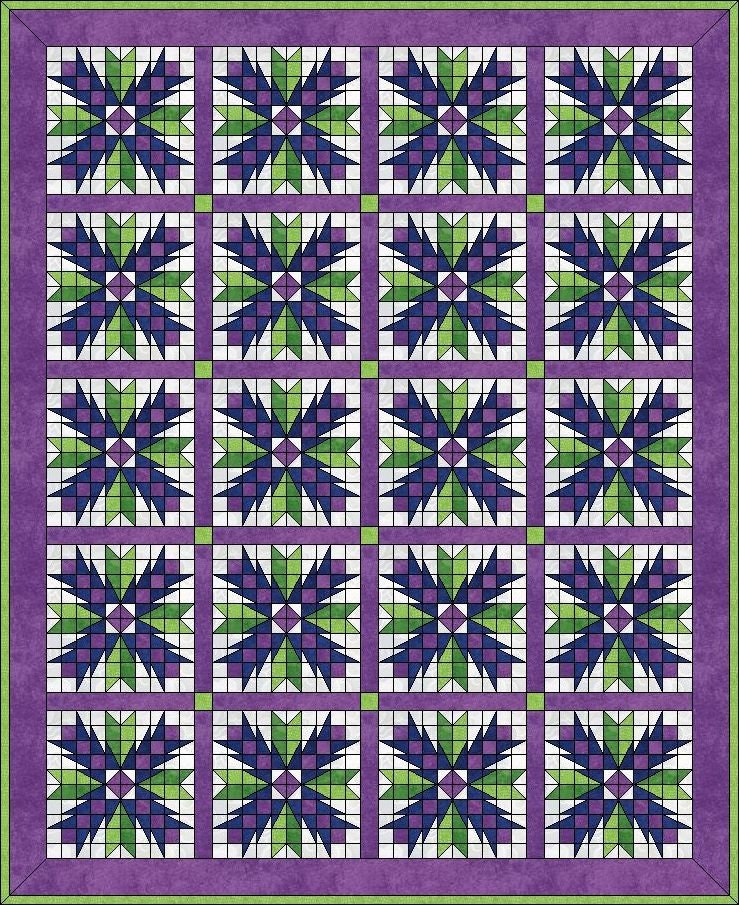 Digital PDF Quilt Block Pattern|thistle Rose Quilt Block Pattern|modern ...