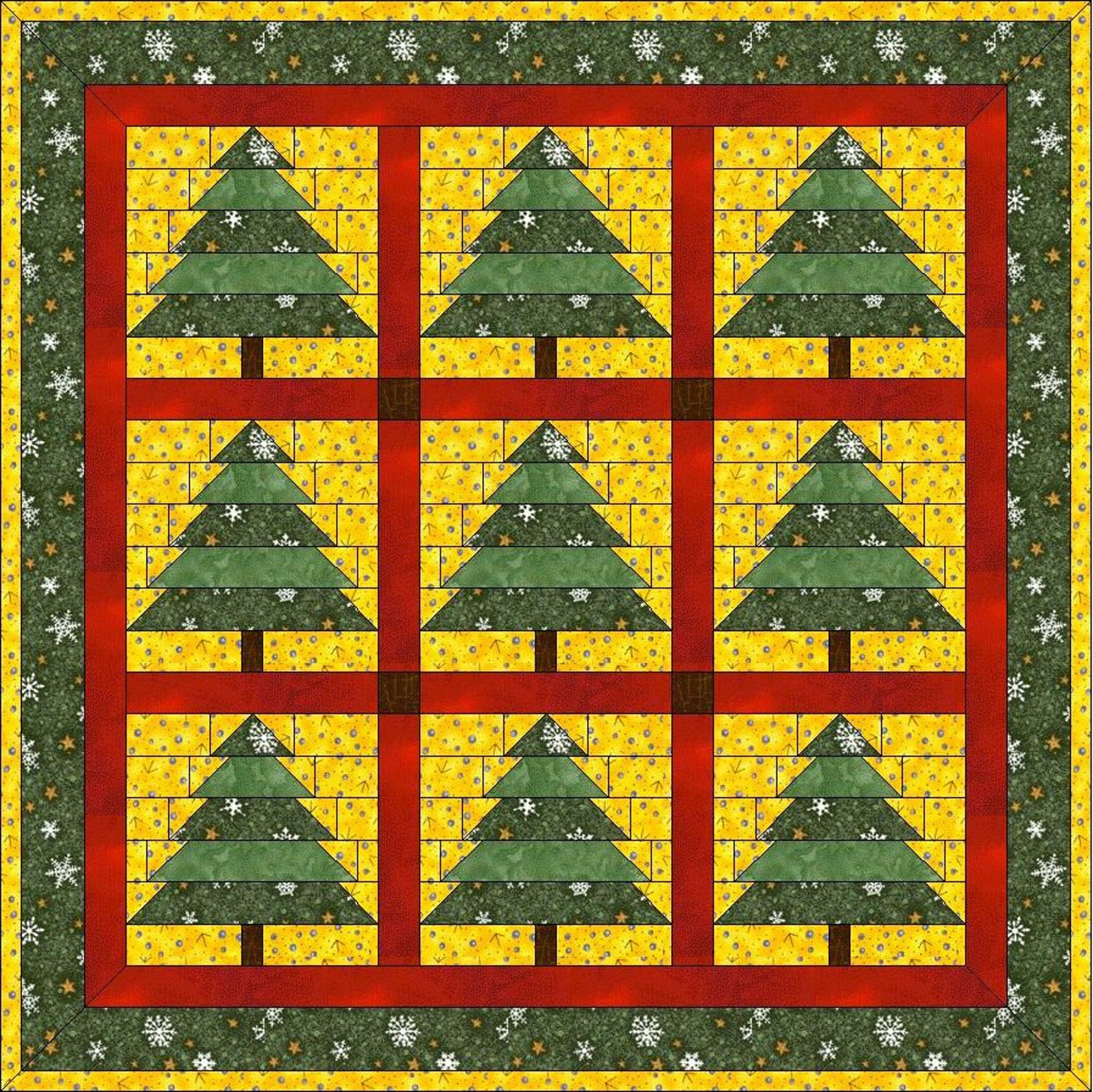 Digital PDF Quilt Pattern|christmas Tree|modern Patchwork|quilt Block ...
