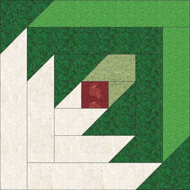 Digital Pdf|log Cabin Christmas Wreath Quilt Block Pattern|pineapple ...