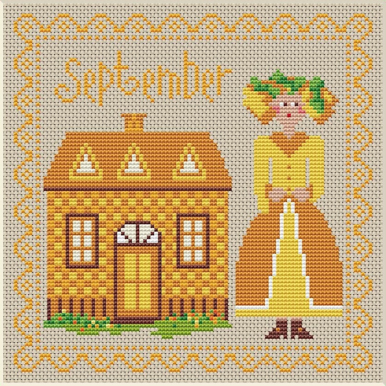 Calendar Girls September Cross Stitch Pattern September - Etsy