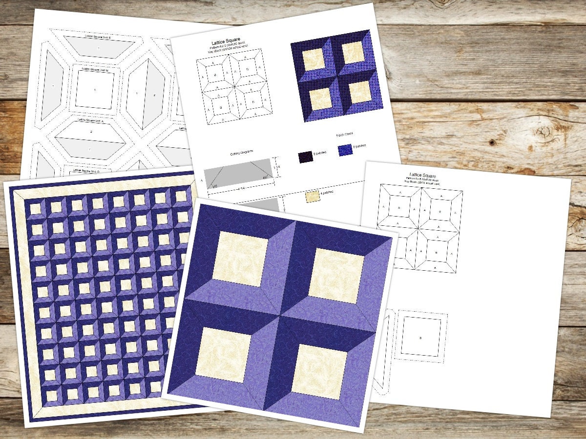 Digital PDF Quilt Block Patternlattice Square Quilt Block - Etsy