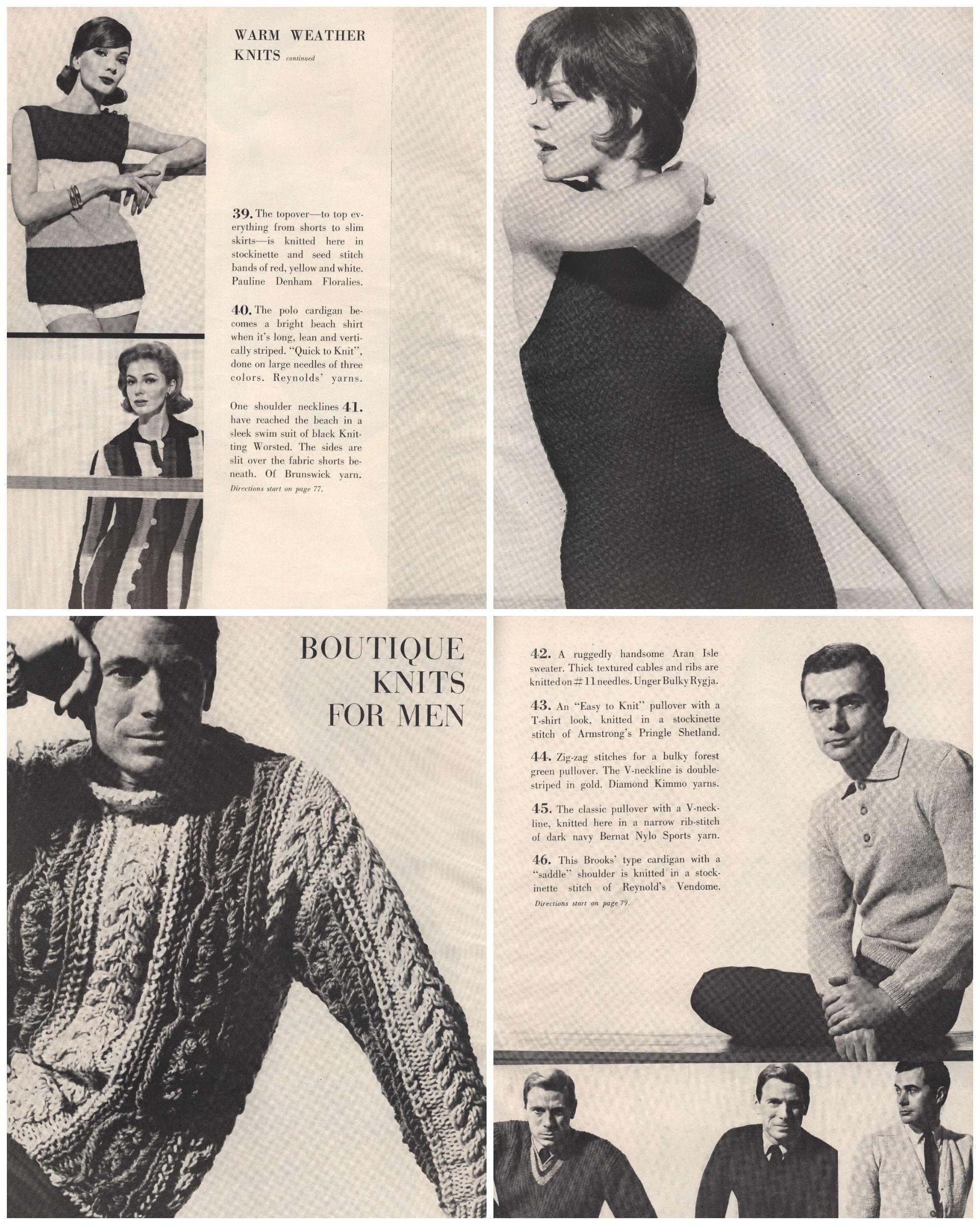 Vintage Vogue Knitting Magazine | Fall-winter 1961 (PDF Pattern) - Etsy