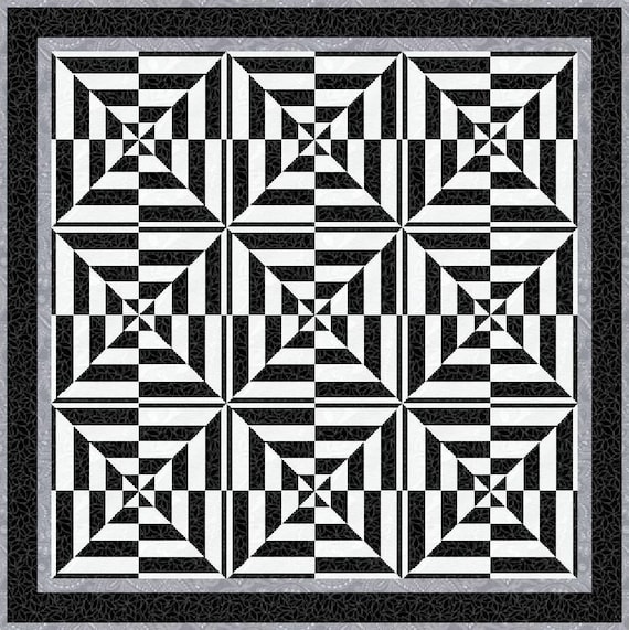 Digital PDF Quilt Block Patternoptical Illusion 4 Quilt - Etsy