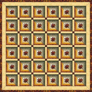 Digital Pdf|maple Leaf Log Cabin Quilt Block Pattern|modern Patchwork ...