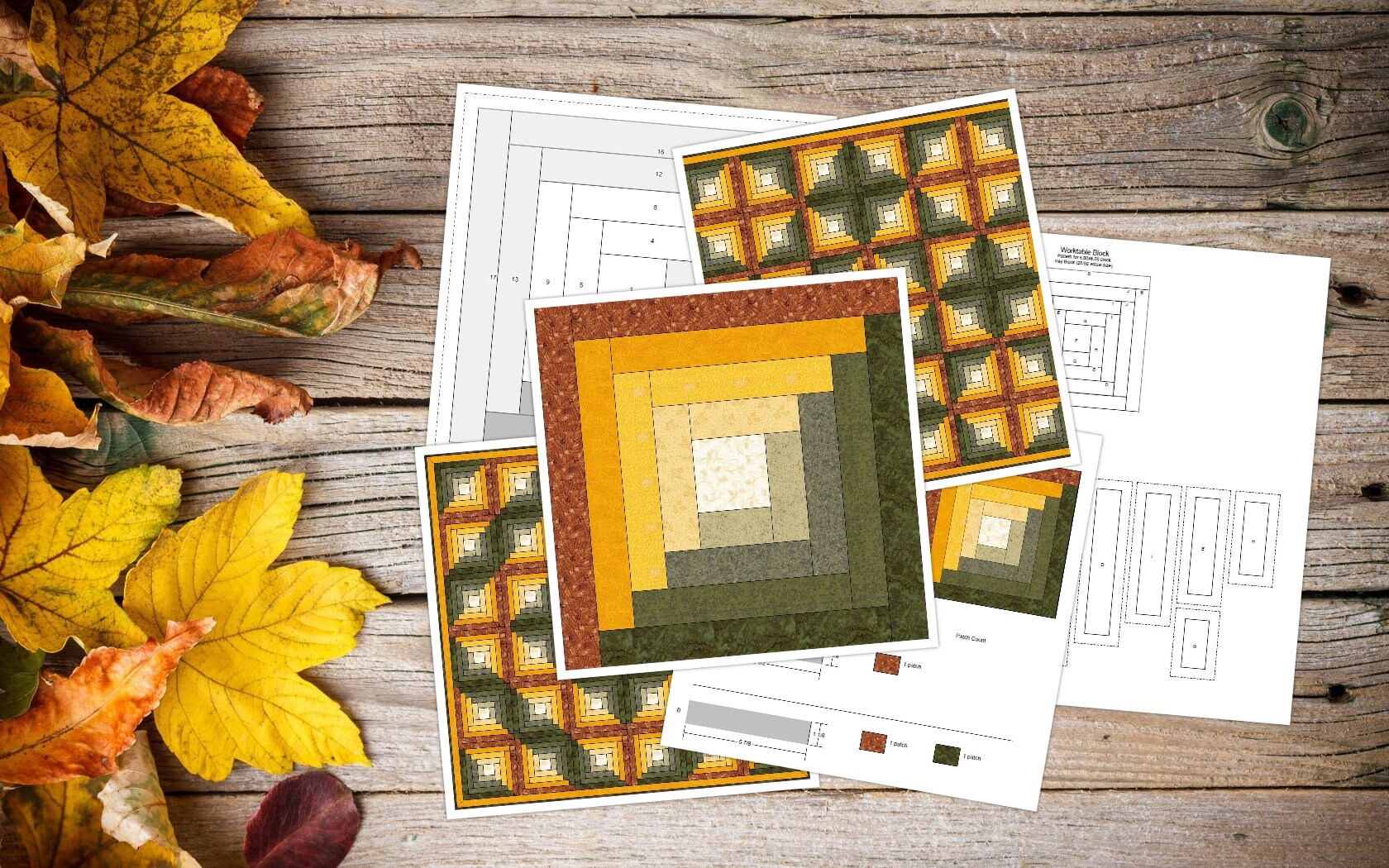 Digital Pdf|classic Log Cabin Quilt Block Pattern|modern Patchwork ...