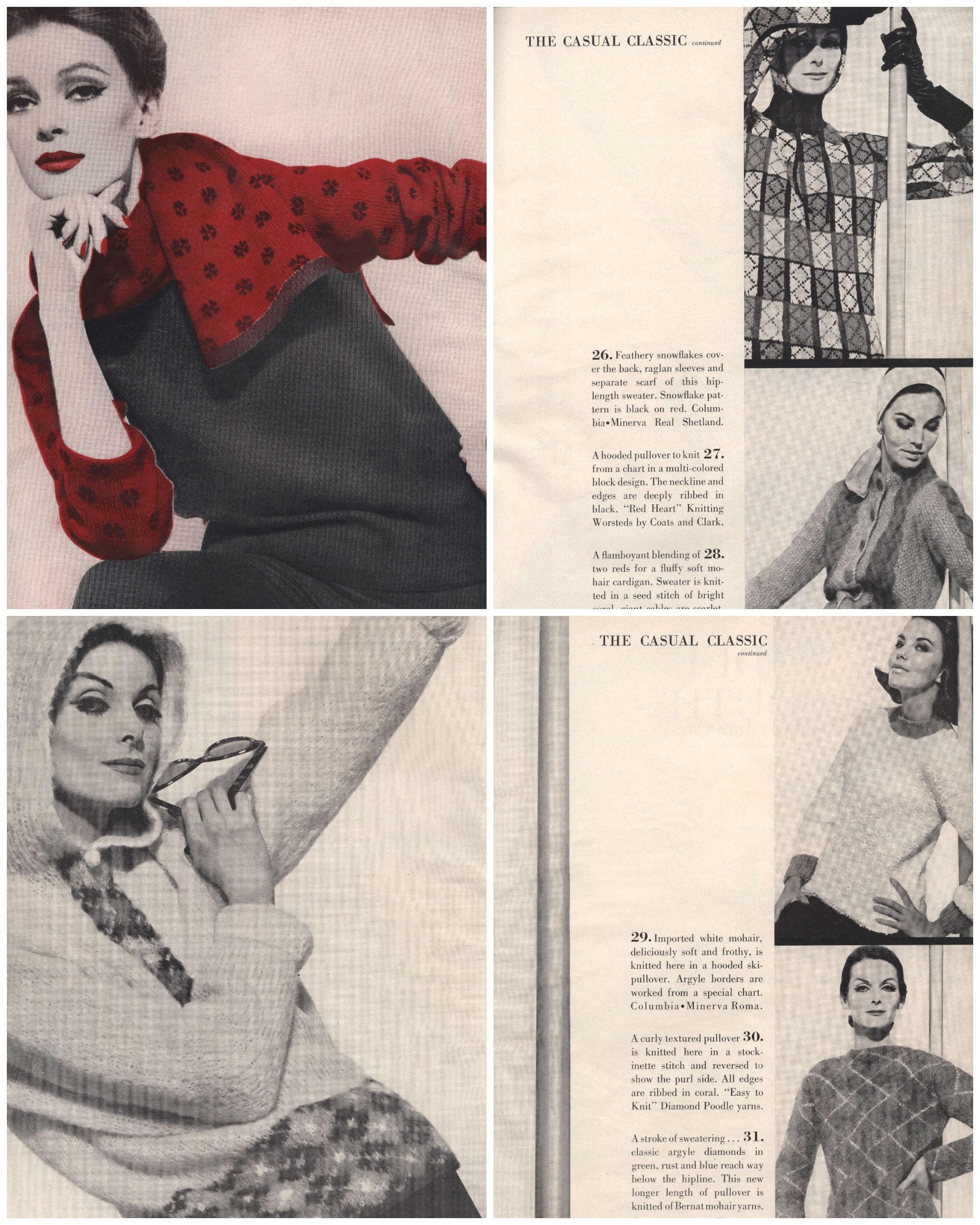 Vintage Vogue Knitting Magazine | Fall-winter 1961 (PDF Pattern) - Etsy