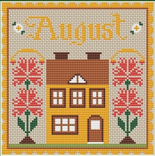 August Cross Stitch Pattern August Monthly Sampler Calendar | Etsy