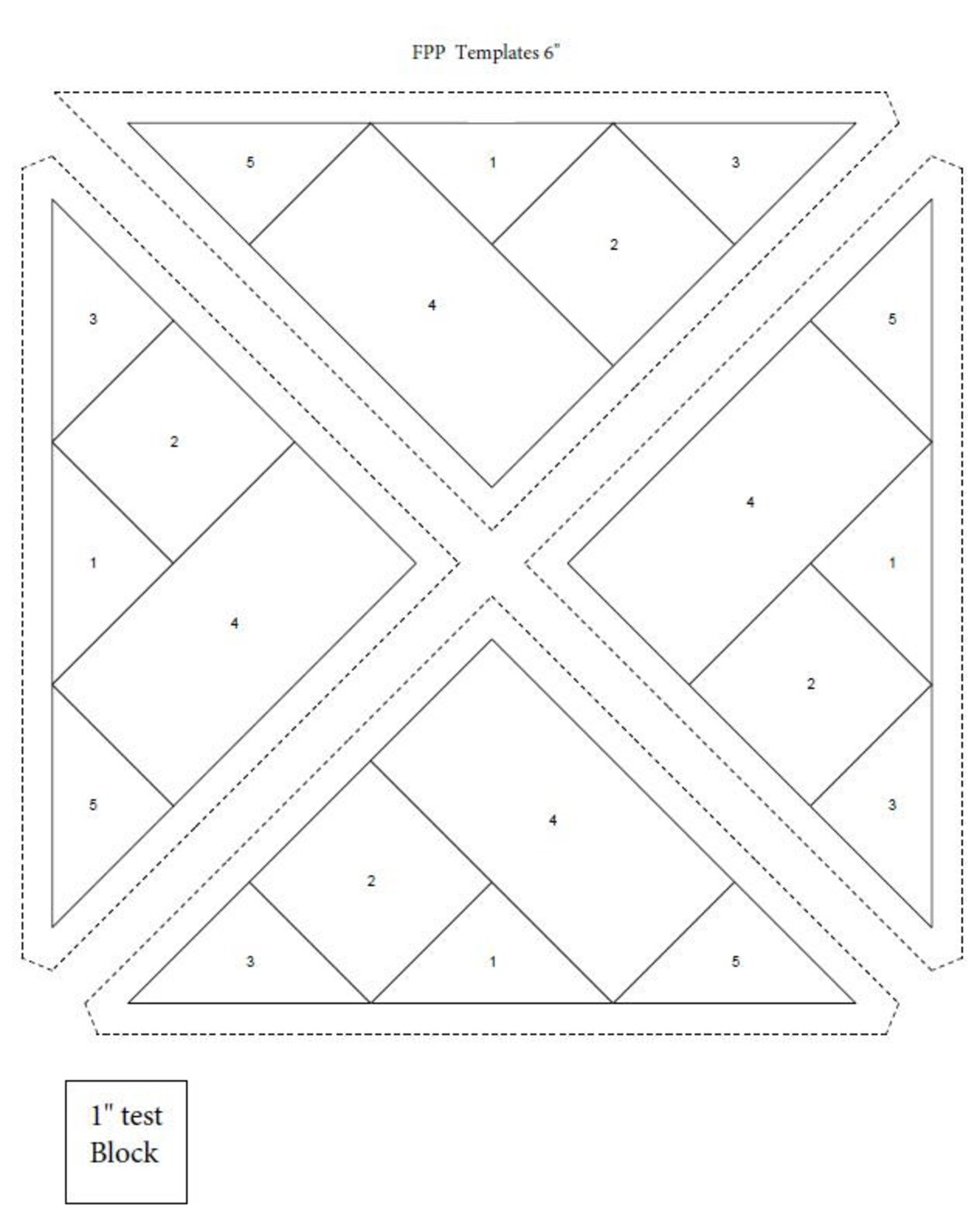 Foundation Paper Piecing (FPP) Templates|card Trick 2 Quilt Block ...