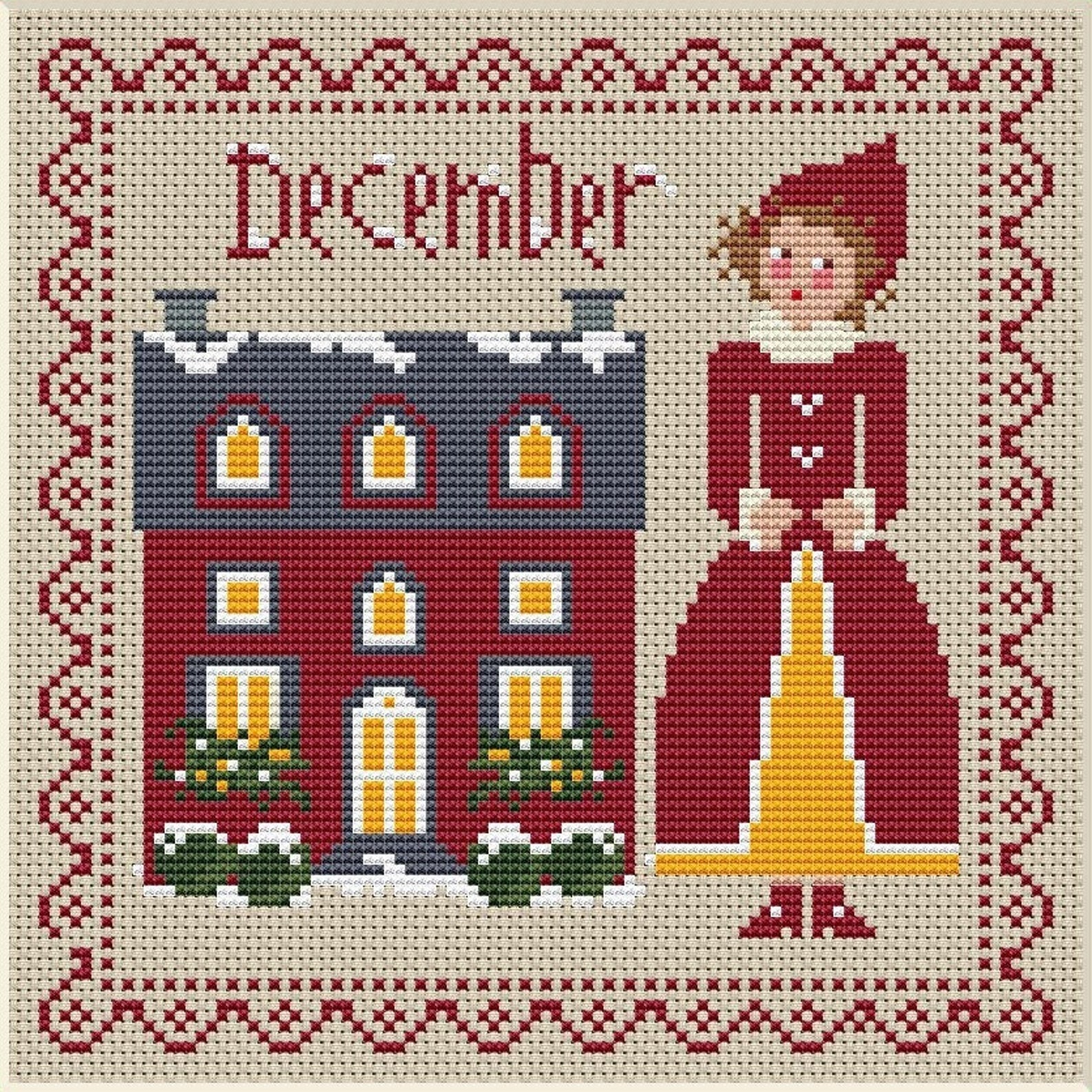 Calendar Girls December Cross Stitch Pattern December - Etsy