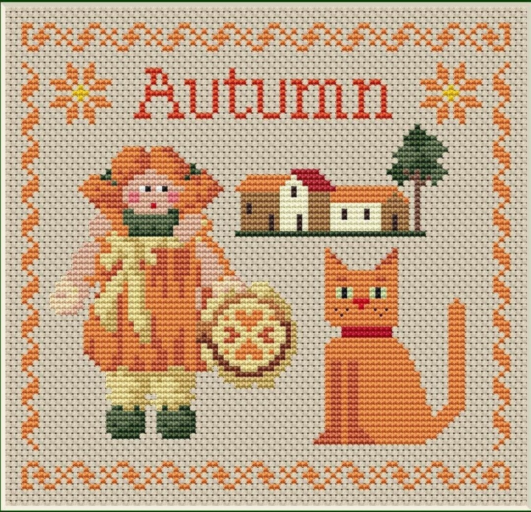 Cross Stitch Pattern Season - Autumn Cross Stitch Pattern, Month of ...