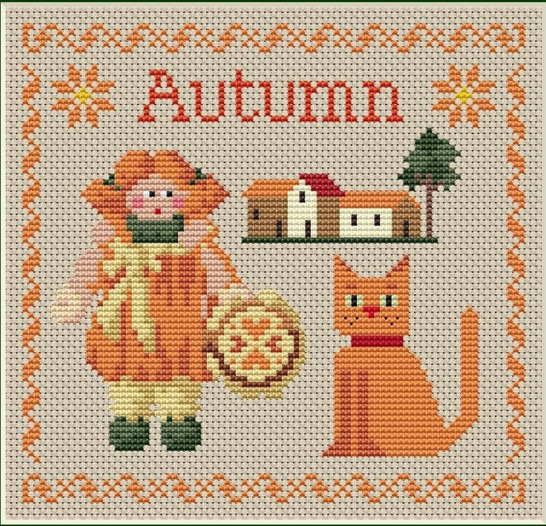 Cross Stitch Pattern Season Autumn Cross Stitch Pattern - Etsy