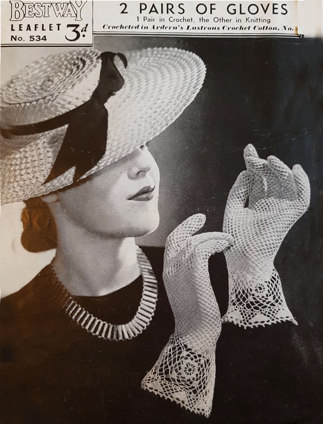 1940's Vintage Crochet and Knitted Lace Gloves PDF Digital Download - Etsy