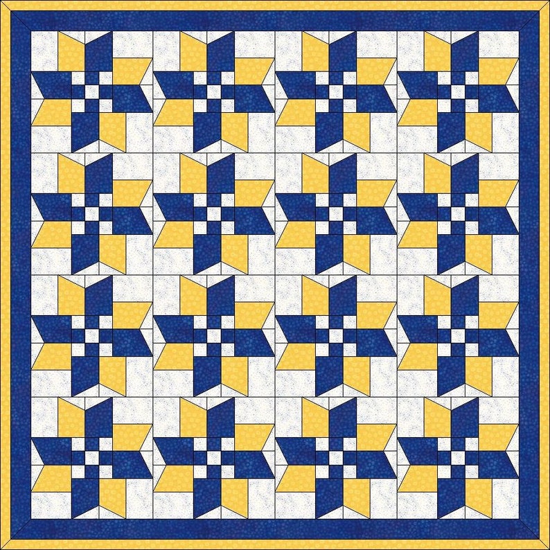 Digital PDF Quilt Block Pattern|nebraska Windmill Quilt Block Pattern ...