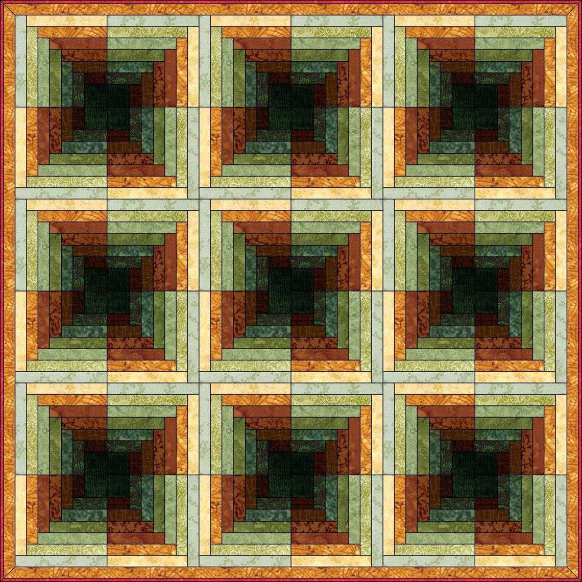 Digital PDF Quilt Block Patternlog Cabin Chevron Quilt - Etsy