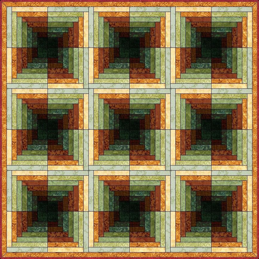 Digital PDF Quilt Block Pattern|log Cabin Chevron Quilt Pattern|modern ...