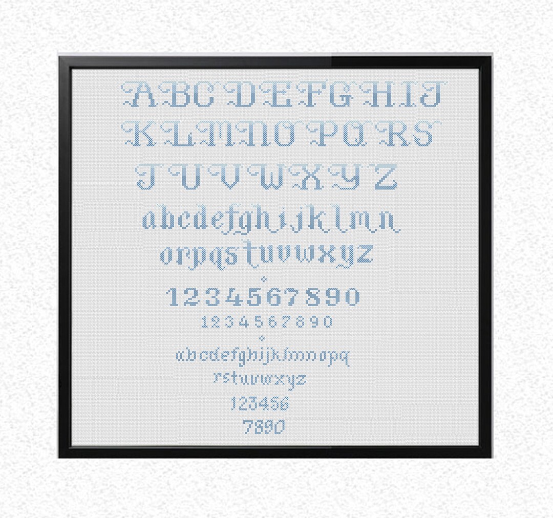 Cross Stitch Alphabet and Numbers Pattern|fancy Cursive|modern Xstitch ...