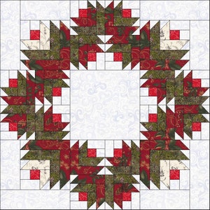 Foundation Paper Piecing (FPP) Templates|christmas Rose Wreath Quilt ...