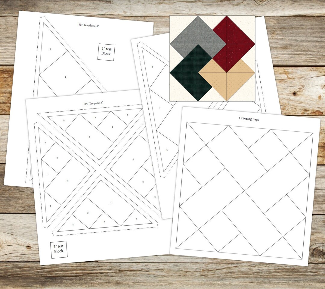 Foundation Paper Piecing (FPP) Templates|card Trick 2 Quilt Block ...