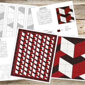 Digital PDF Quilt Block Pattern|3d Design Quilt Block Pattern (2)|3D ...