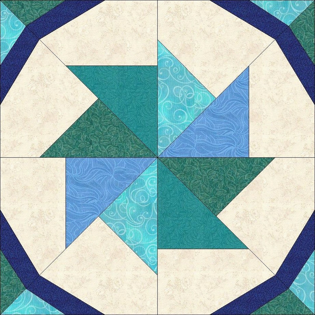 Digital PDF Quilt Block Pattern|wheel of Fortune Quilt Block Pattern ...