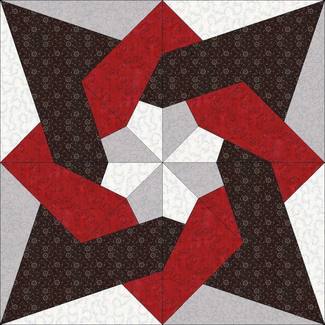 Digital PDF Quilt Block Pattern|tangled Star Quilt Block Pattern|modern ...