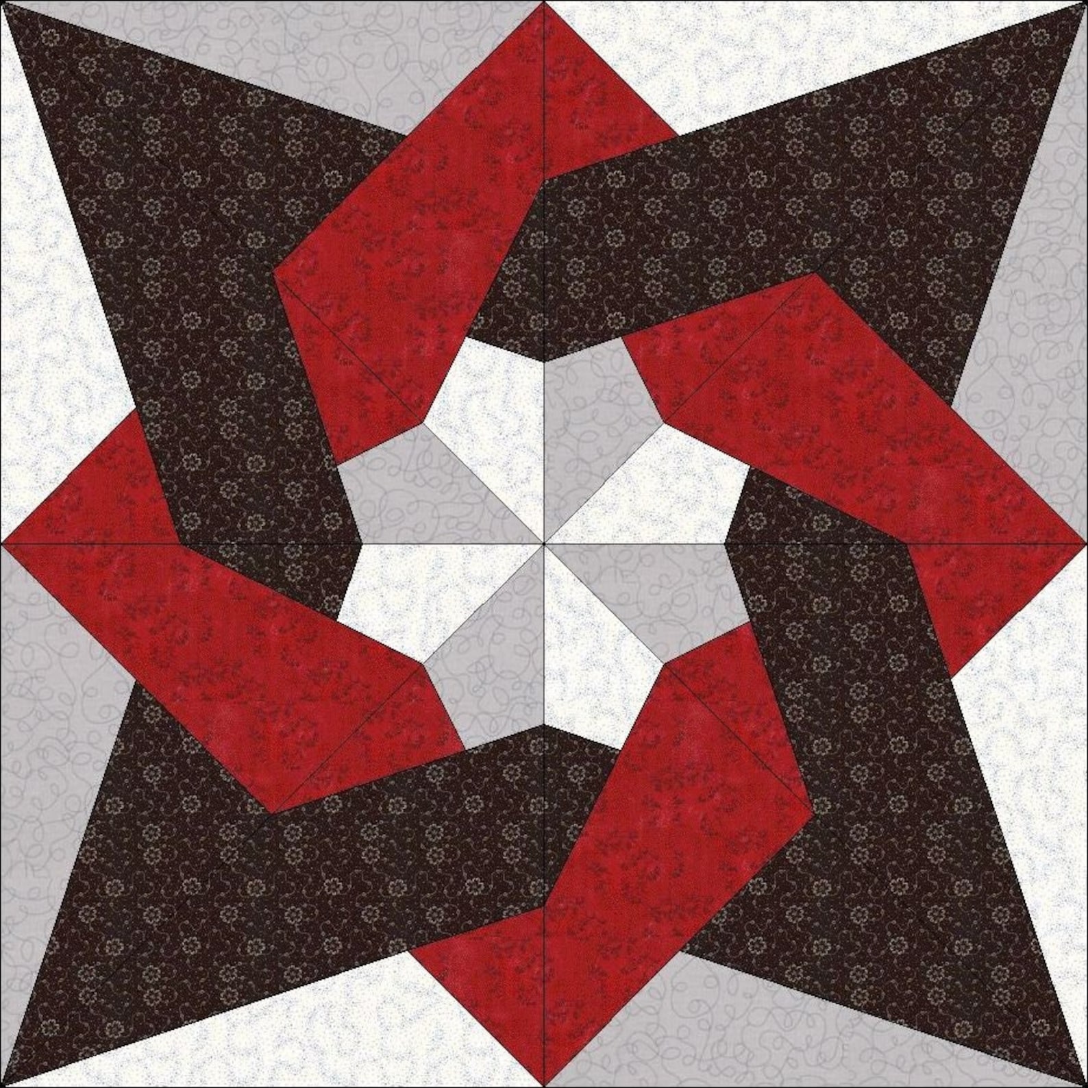 Digital PDF Quilt Block Pattern|tangled Star Quilt Block Pattern|modern ...