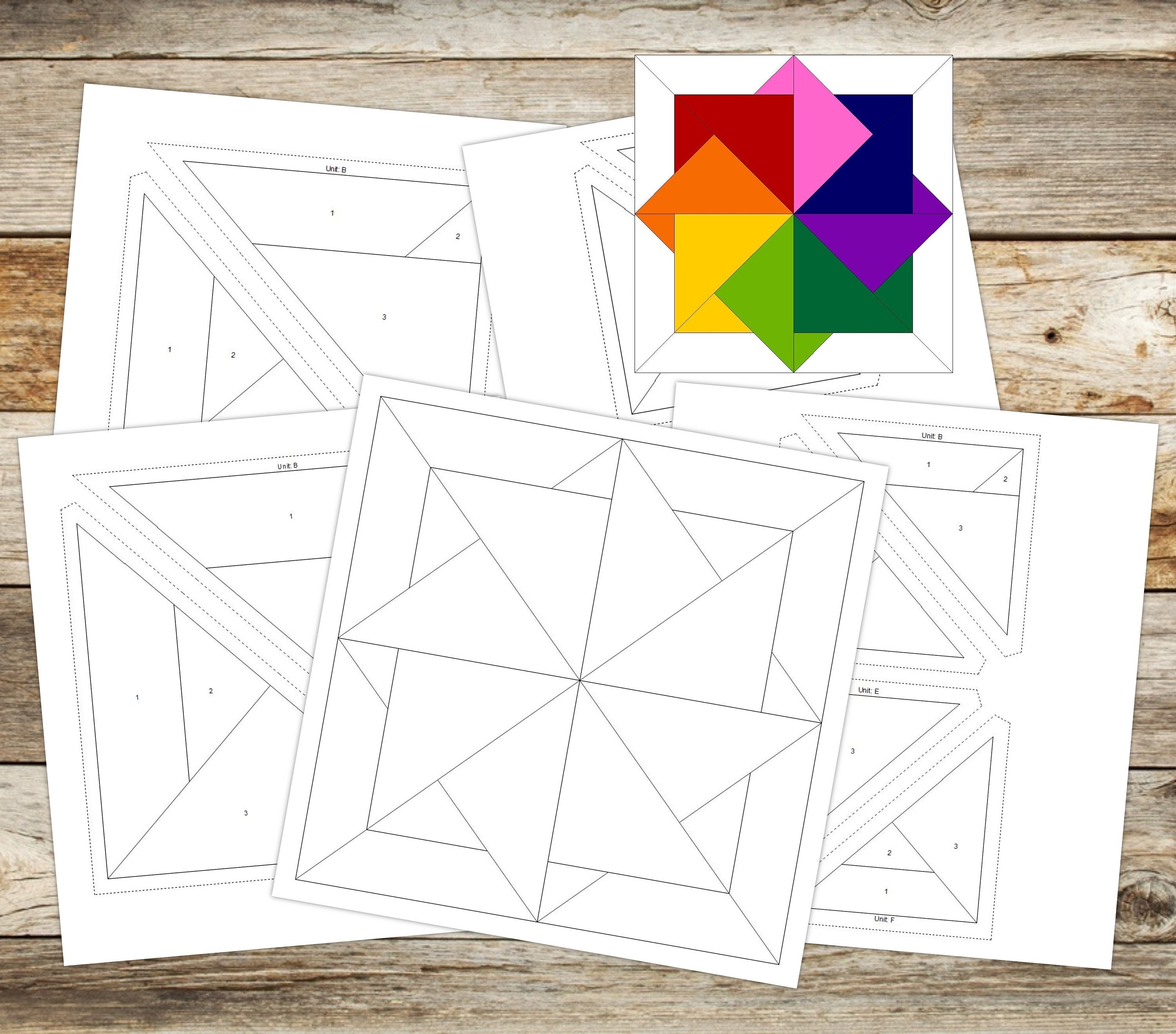 Foundation Paper Piecing (FPP) Templates|card Trick Quilt Block Pattern ...