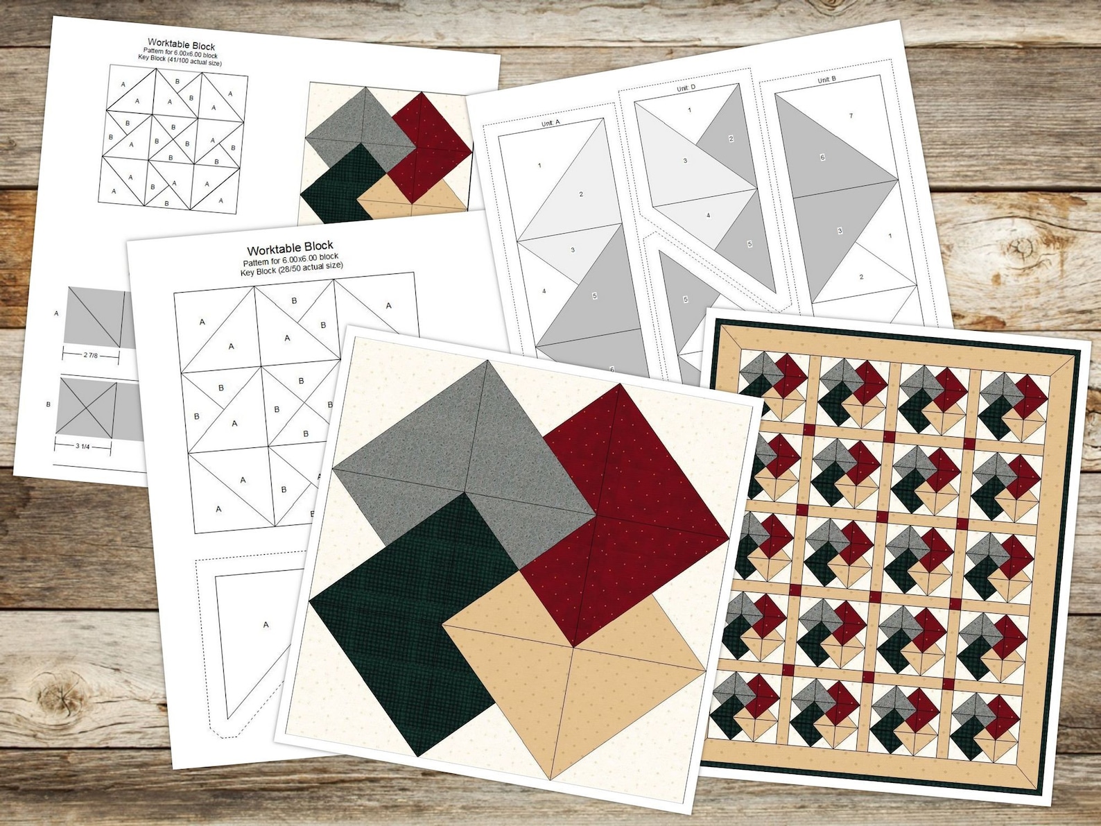 Digital Pdf|card Trick Quilt Block Pattern|traditional Quilt Block ...