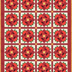 Digital PDF Quilt Block Pattern|rose Quilt Block Pattern|modern ...