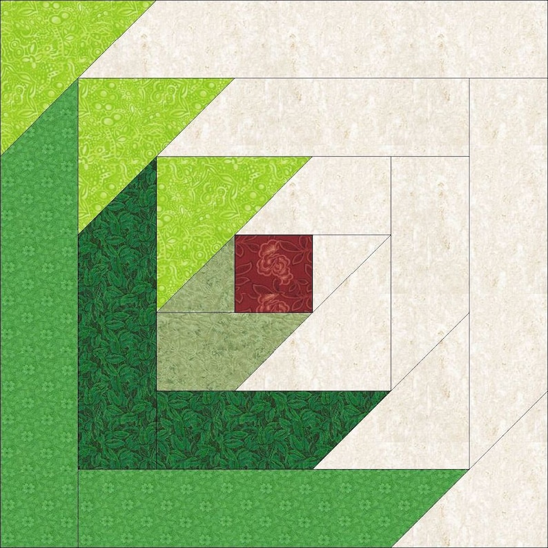 Digital Pdf|log Cabin Christmas Wreath Quilt Block Pattern|pineapple ...