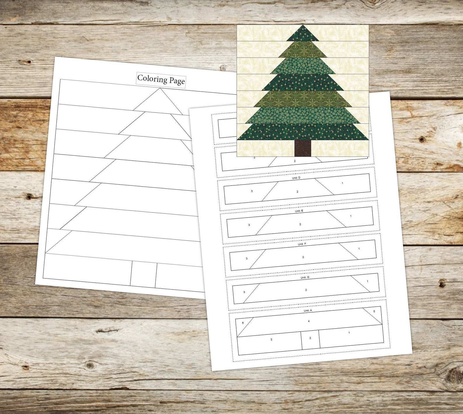 Foundation Paper Piecing (FPP) Templates|christmas Tree Quilt Block ...
