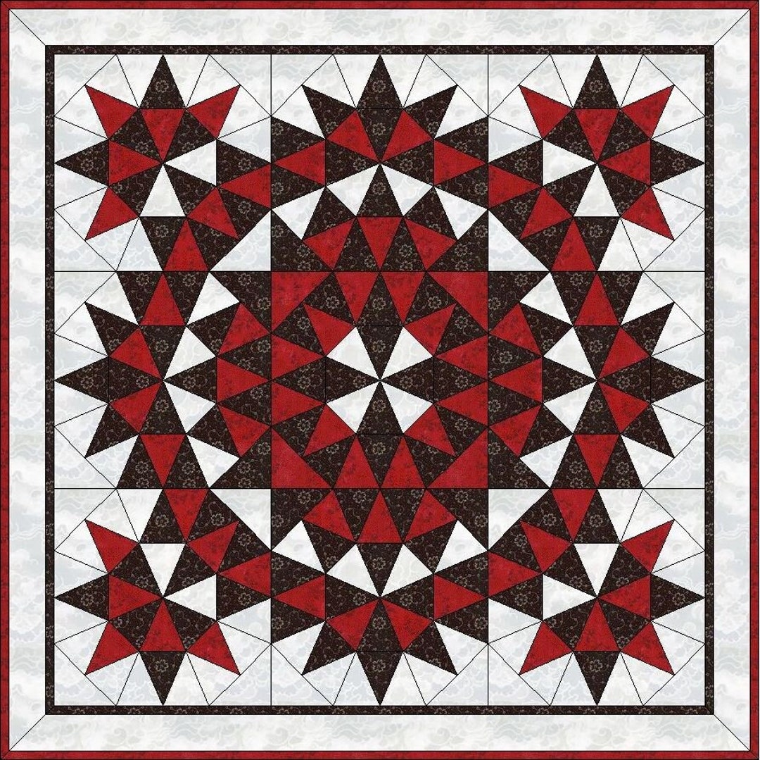 Digital Pdf|modern Kaleidoscope Quilt Block Pattern|modern Patchwork ...