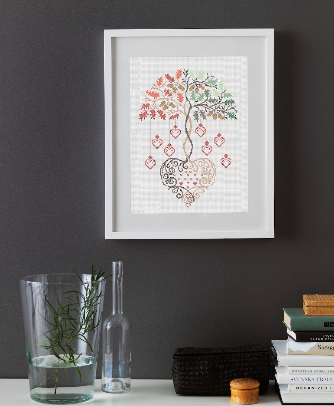 Love Tree Cross Stitch Pattern. Tree Cross Stitch Pdf. Modern Counted ...