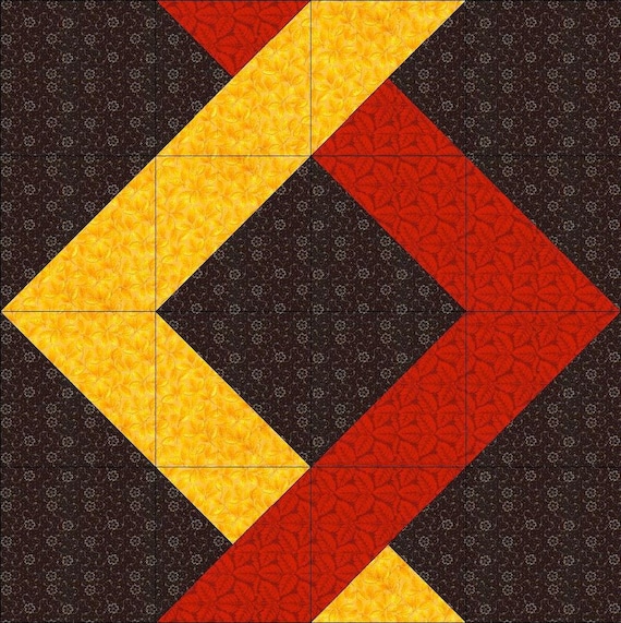 Digital PDF Quilt Block PatternWoven Chevron Quilt Block | Etsy