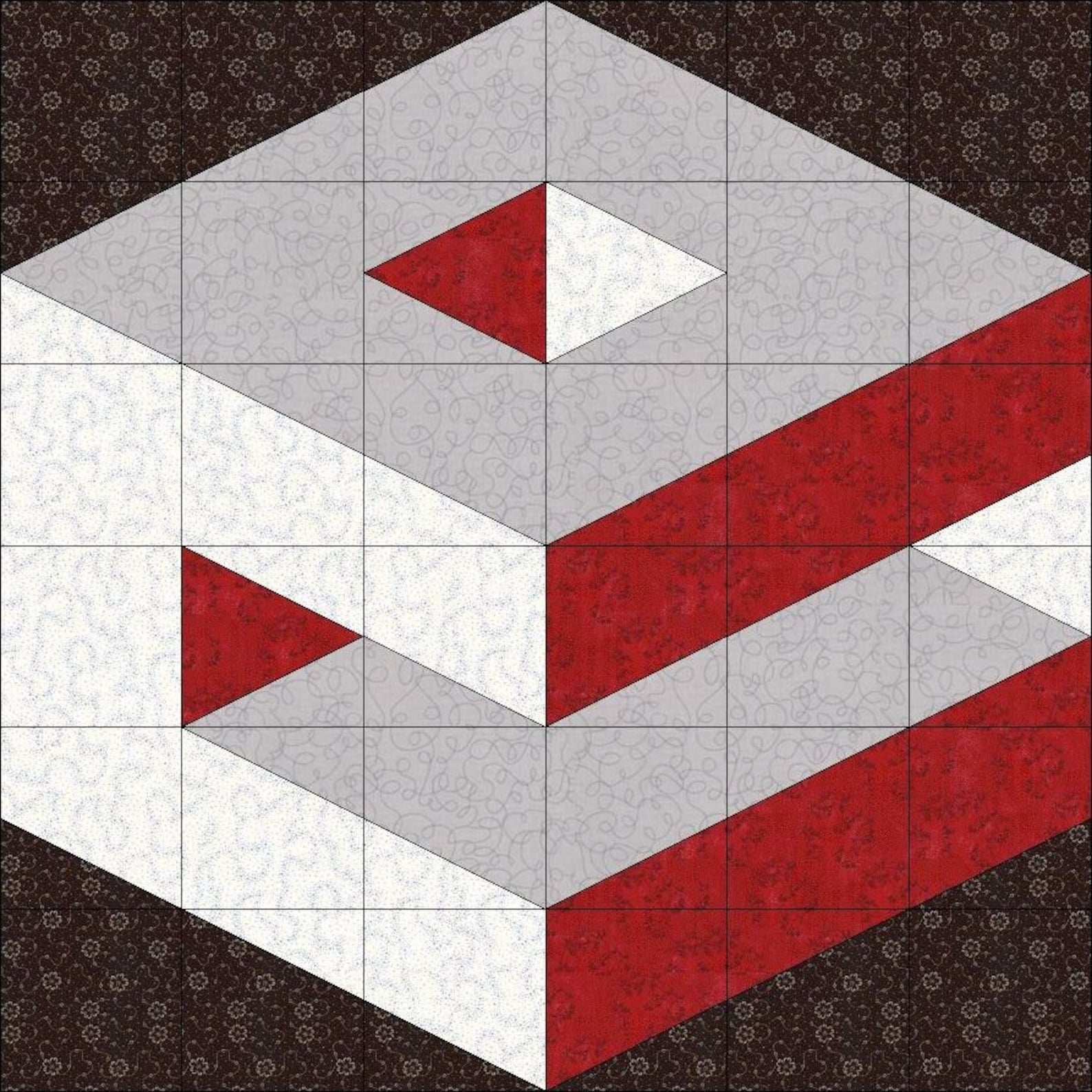 3D Illusion Quilt Block Pattern | Modern Patchwork (digital PDF) - Etsy