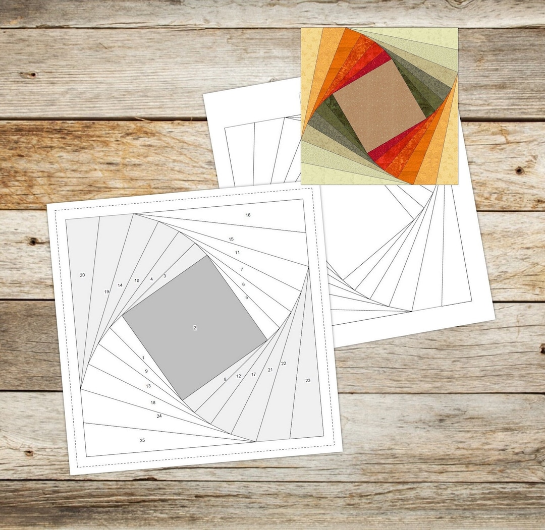 Foundation Paper Piecing (FPP) Templates|twisted Log Cabin Quilt ...