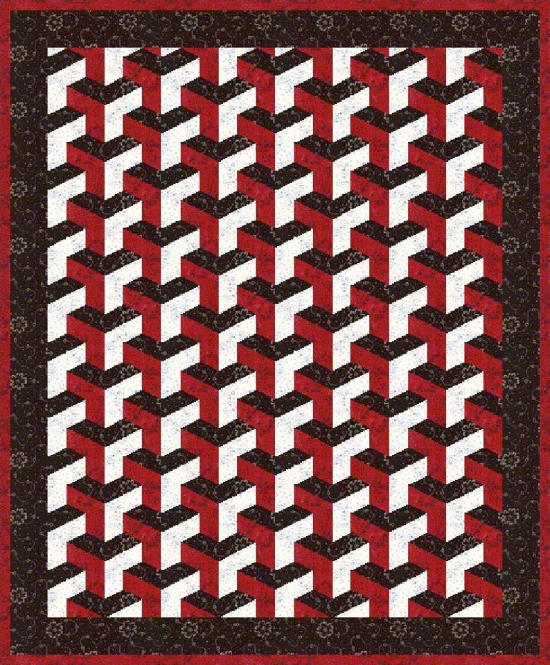 Digital PDF Quilt Block Pattern|inner City Quilt Block Pattern|optical ...