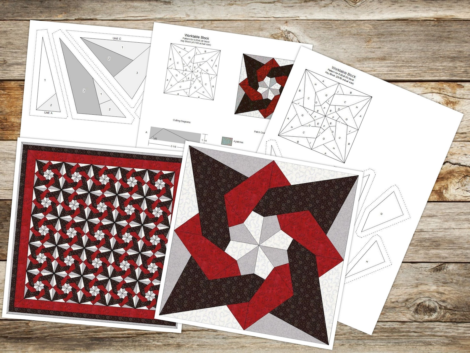 Digital PDF Quilt Block Pattern|tangled Star Quilt Block Pattern|modern ...
