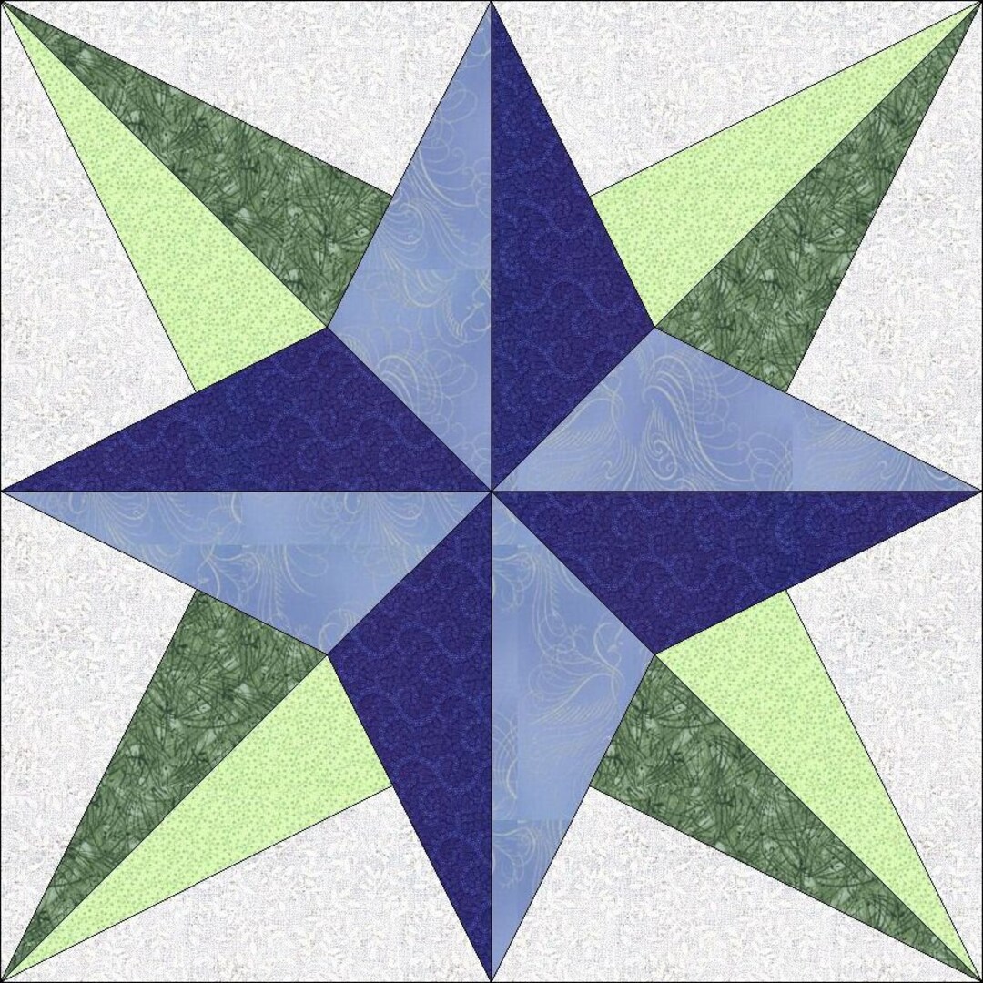 Digital PDF Quilt Block Pattern|blazing Star Quilt Block Pattern|modern ...