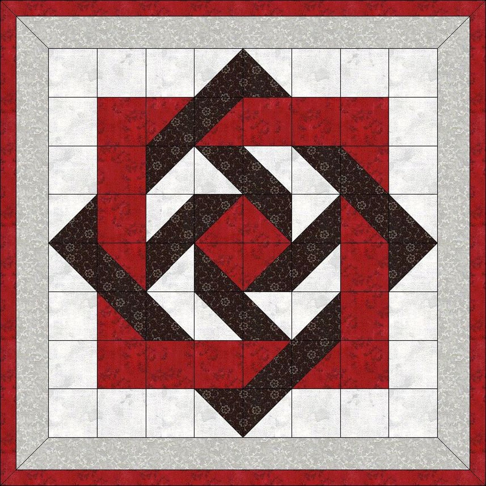 Digital PDF Quilt Block Pattern|interlocked Squares Quilt Block Pattern ...