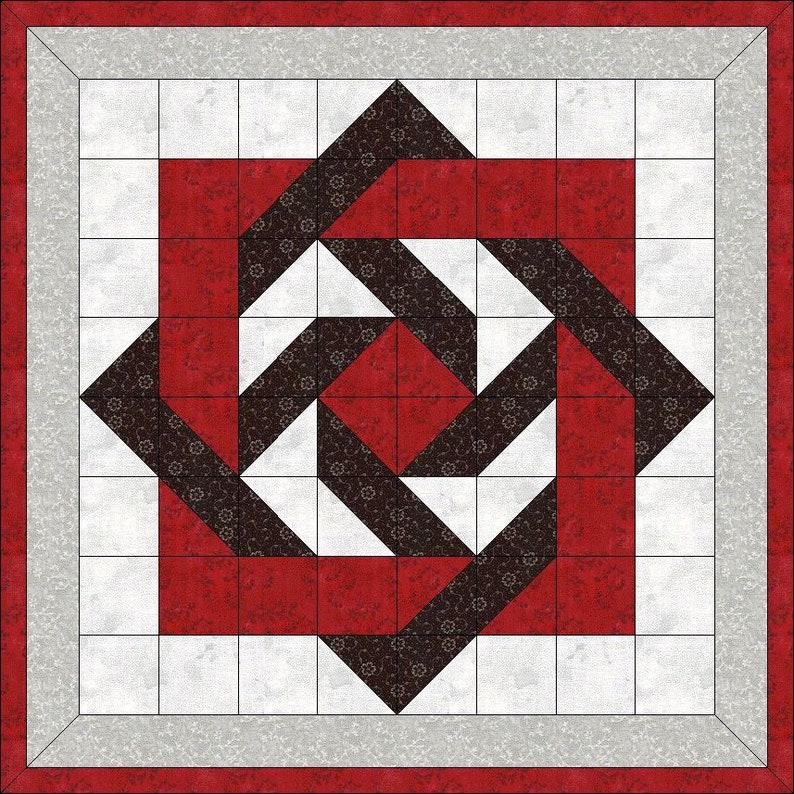 Digital PDF Quilt Block Pattern|interlocked Squares Quilt Block Pattern ...