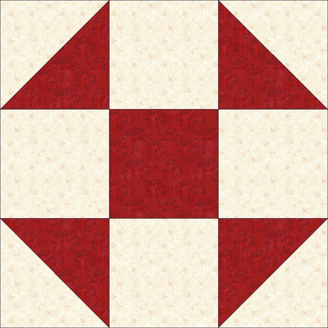 Digital PDF|54-40 or Fight Quilt Block Pattern Two Color|modern ...