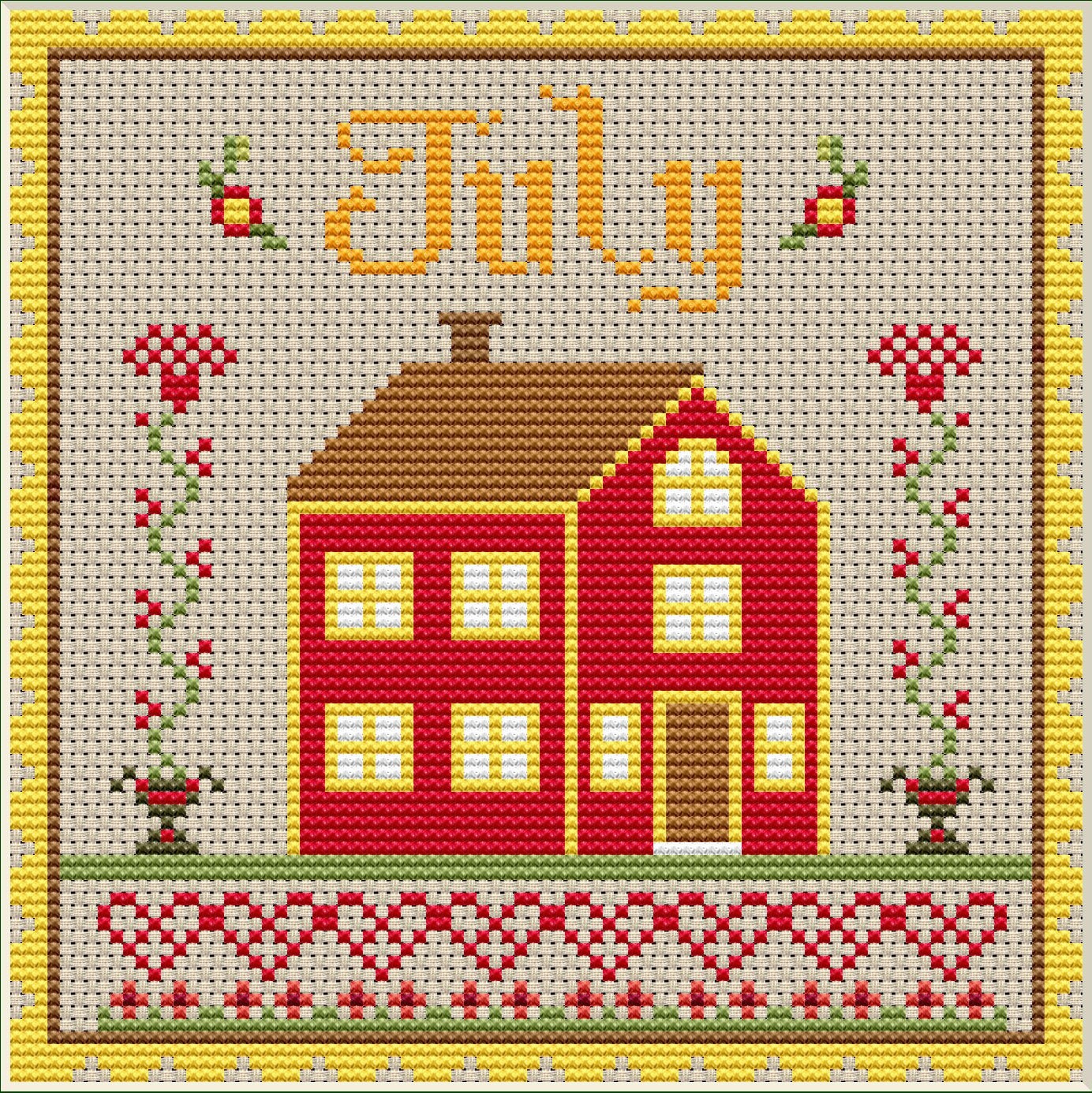 July Cross Stitch Pattern, July Monthly Sampler, Calendar Cross Stitch ...