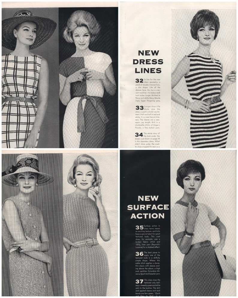 Vintage Vogue Knitting Magazine | Spring-summer 1962 (PDF Pattern) - Etsy