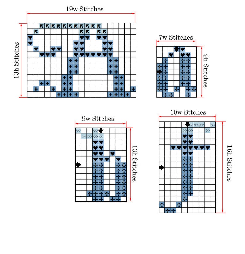 Cross Stitch Alphabet and Numbers Patternfancy Cursivemodern - Etsy