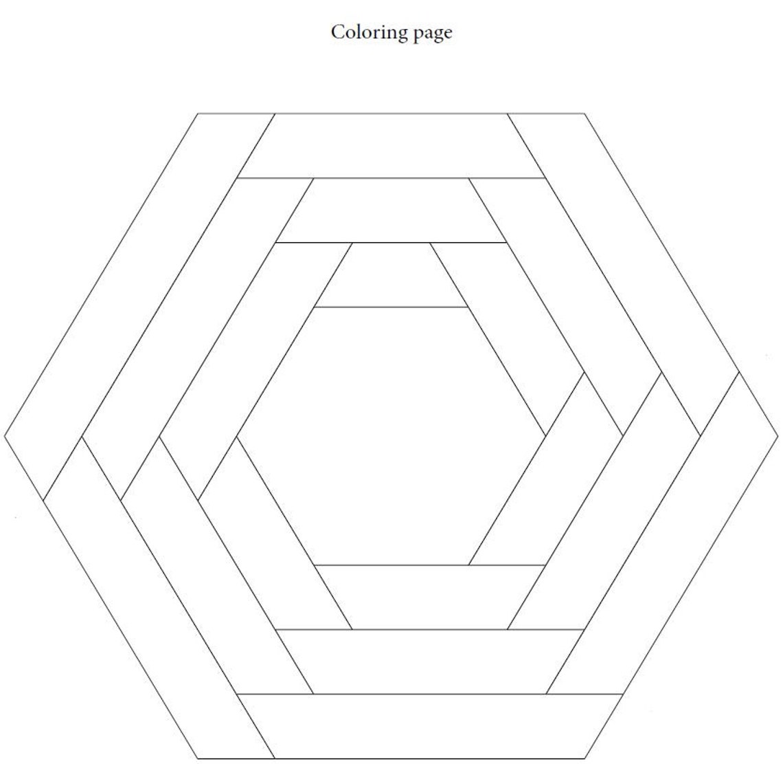 Foundation Paper Piecing (FPP) Templates|hexagon Log Cabin Quilt Block ...