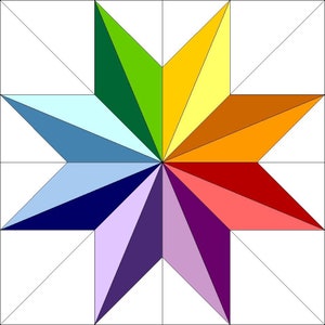 Foundation Paper Piecing (FPP) Templates|8-point Star Quilt Block ...