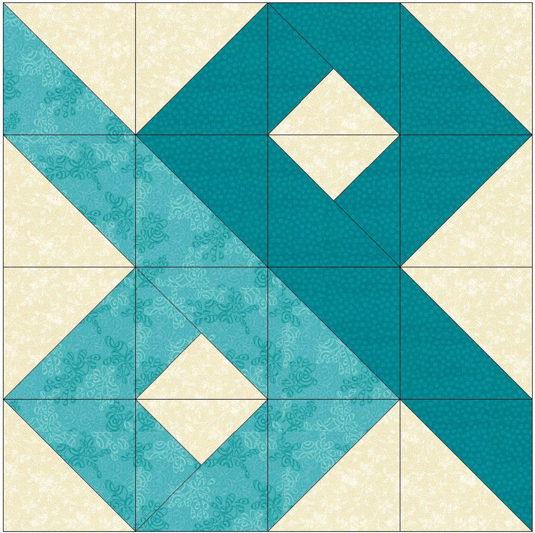 Chinese Puzzle Quilt Block Pattern | Modern Patchwork (digital PDF) - Etsy